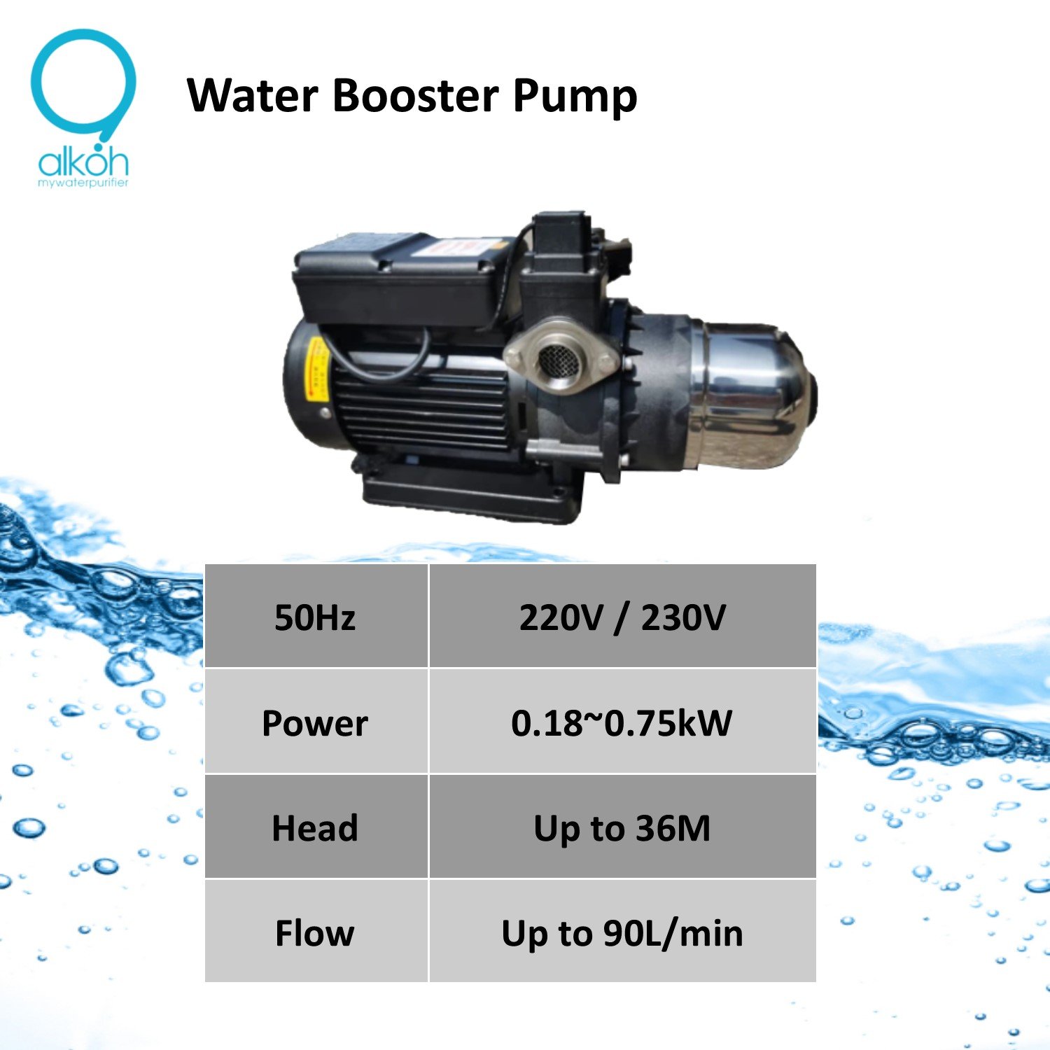 Water Booster Pump - Alkoh Water Purifier Singapore
